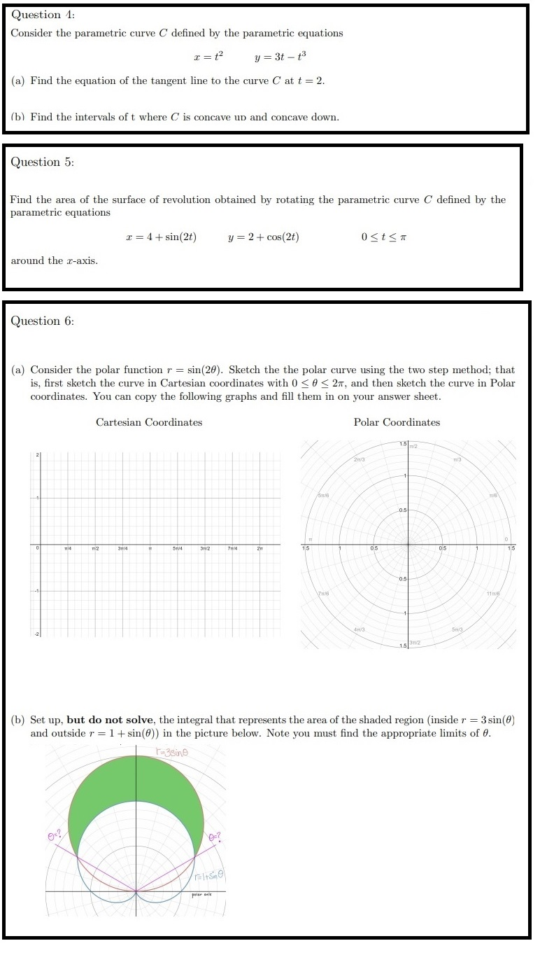 Solved Question 1: Consider the parametric curve C defined | Chegg.com
