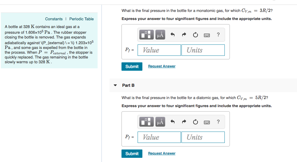 Solved What is the final pressure in the bottle for a | Chegg.com