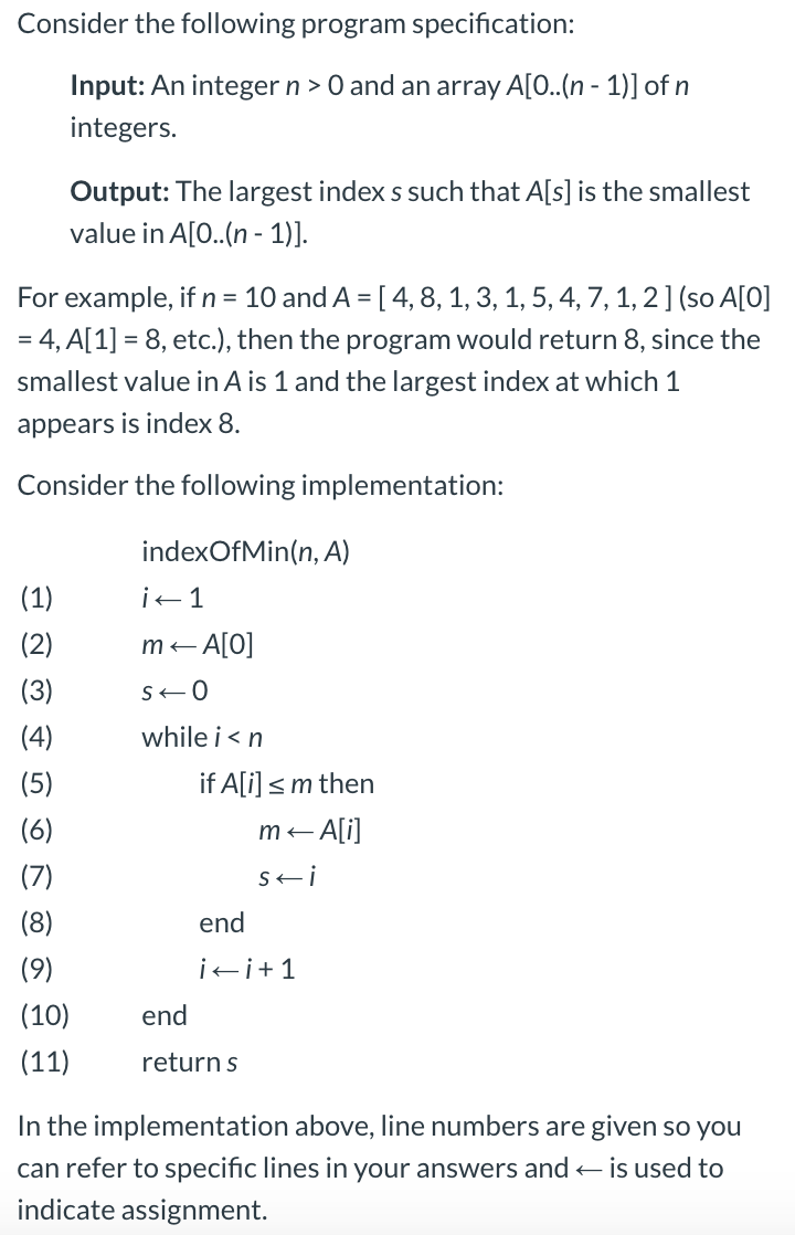 Consider the following program specification: 0 and | Chegg.com