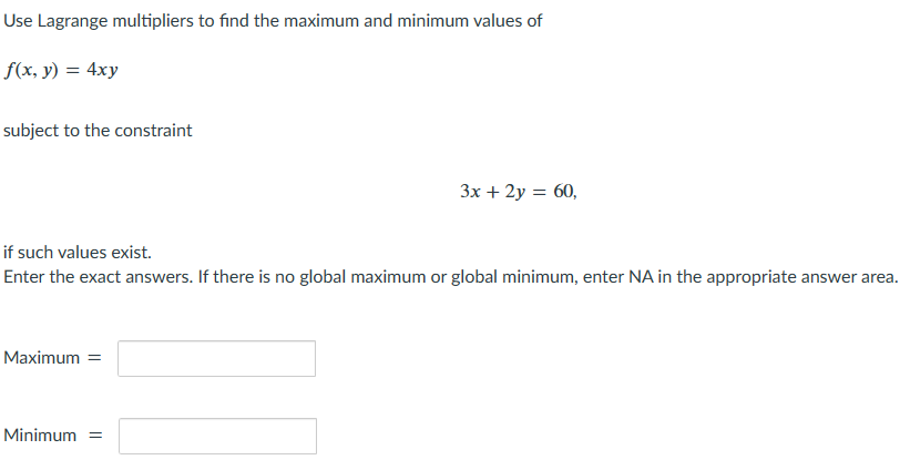 Solved Use Lagrange multipliers to find the maximum and | Chegg.com