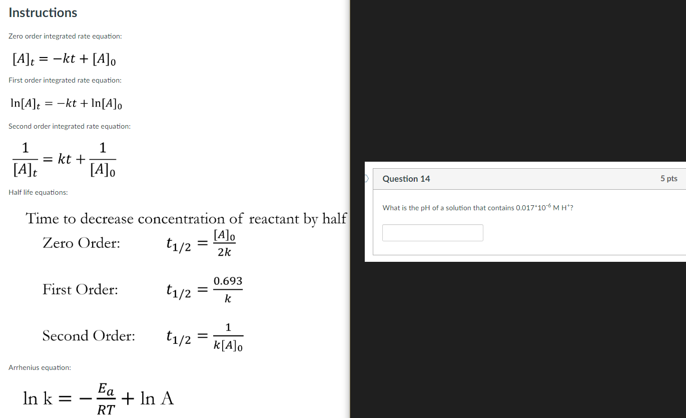 Solved Instructions Zero order integrated rate equation: | Chegg.com