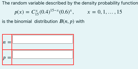 Solved The random variable described by the density | Chegg.com
