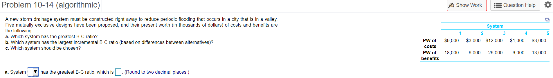 Solved Problem 10-14 (algorithmic) Show Work Question Help A | Chegg.com