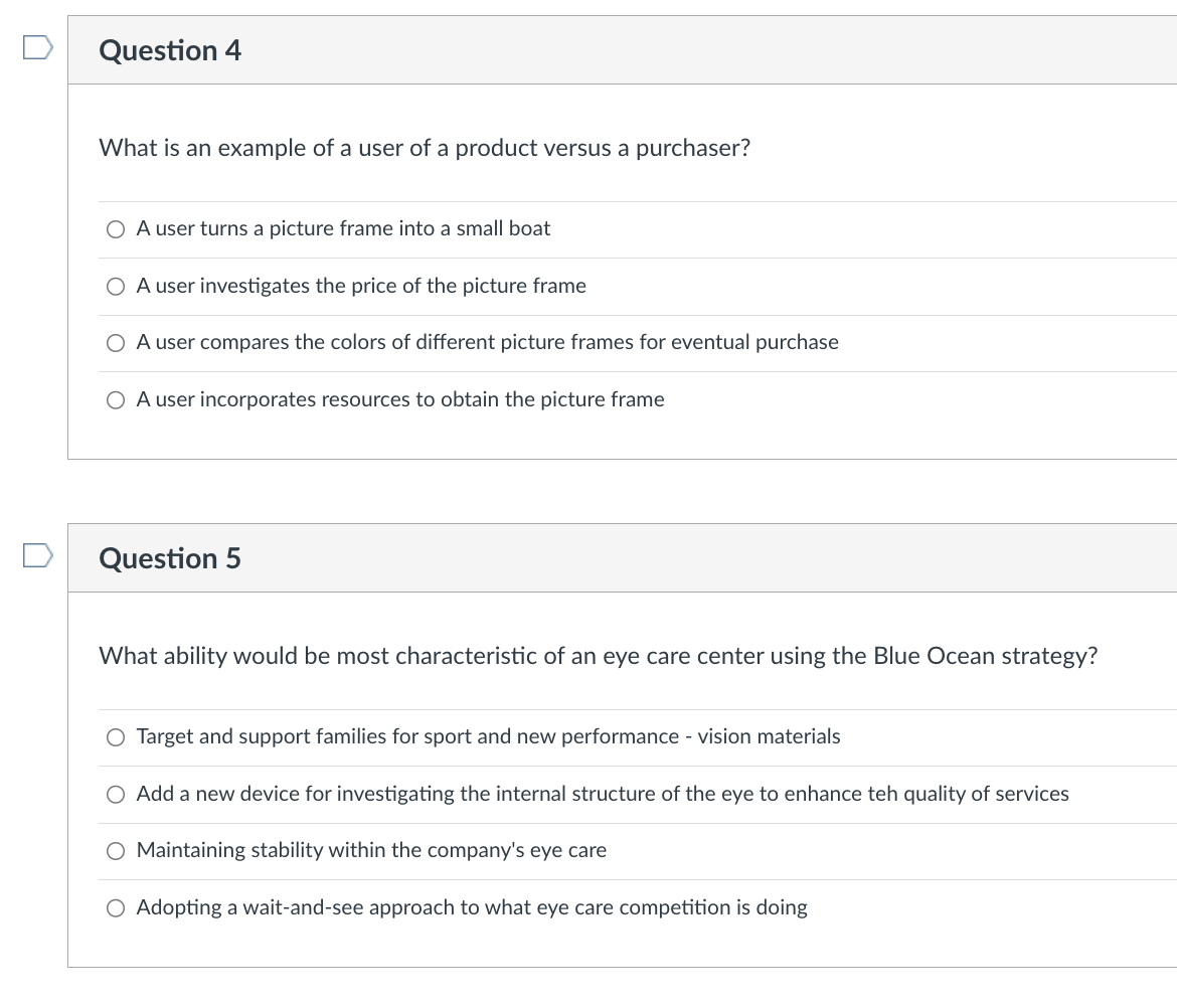Solved What is an example of a user of a product versus a | Chegg.com