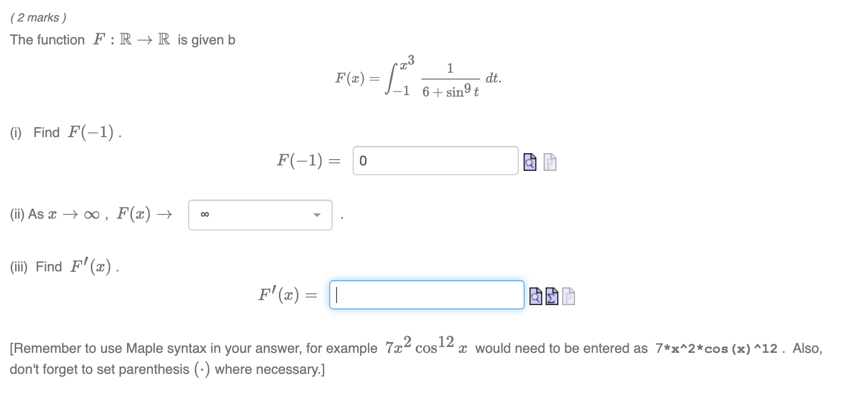 Solved 2 Marks The Function Fr→r Is Given B 