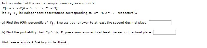Solved In the context of the normal simple linear regression | Chegg.com