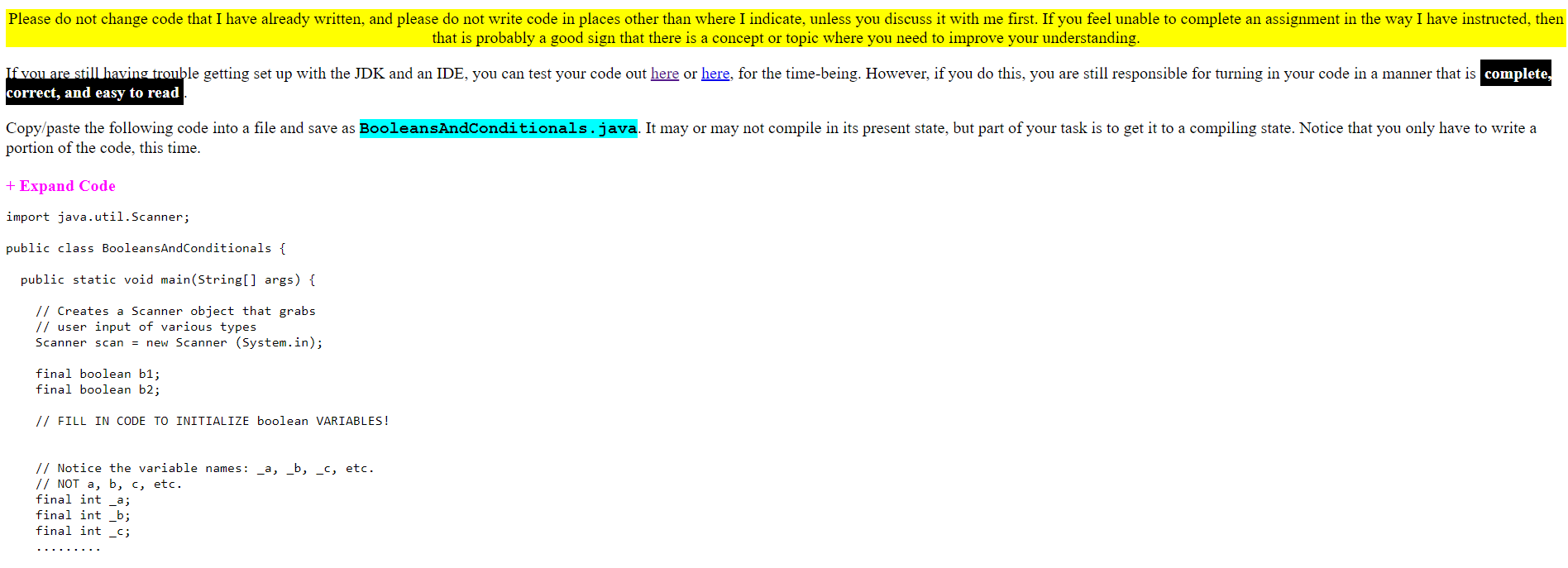 Solved Java Question. Please follow the directions in the | Chegg.com