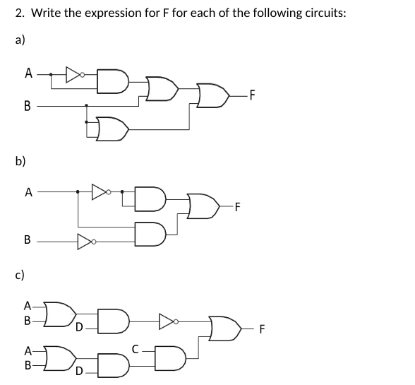 Solved Write the expression for F ﻿for each of the following | Chegg.com