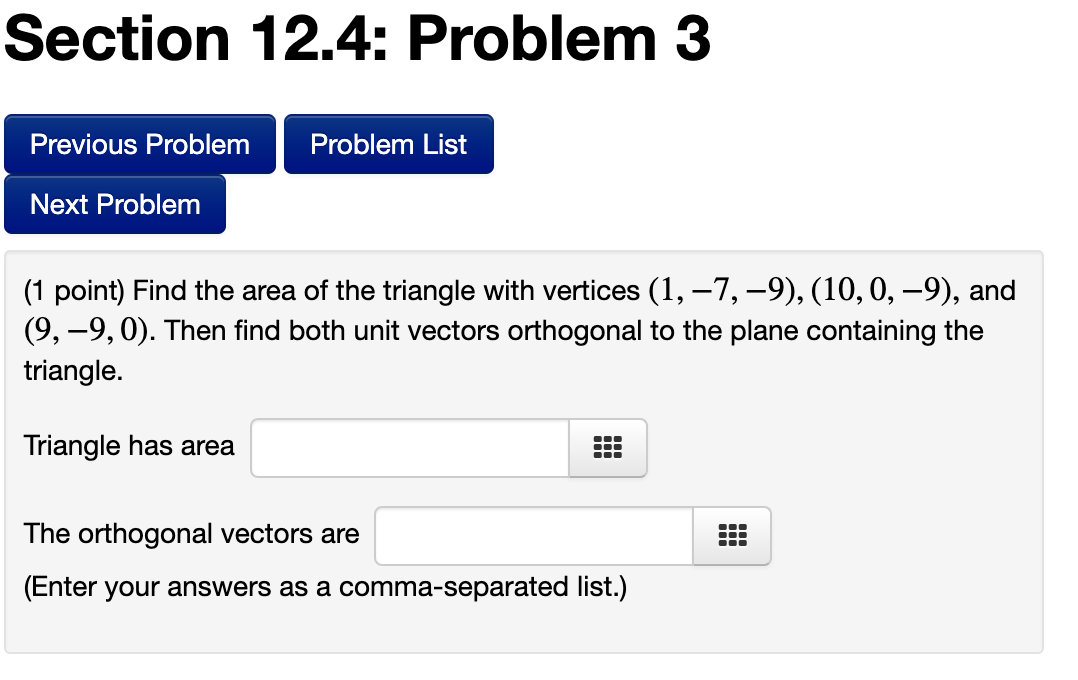 Solved Section 12.4: Problem 3 Previous Problem Problem List | Chegg.com