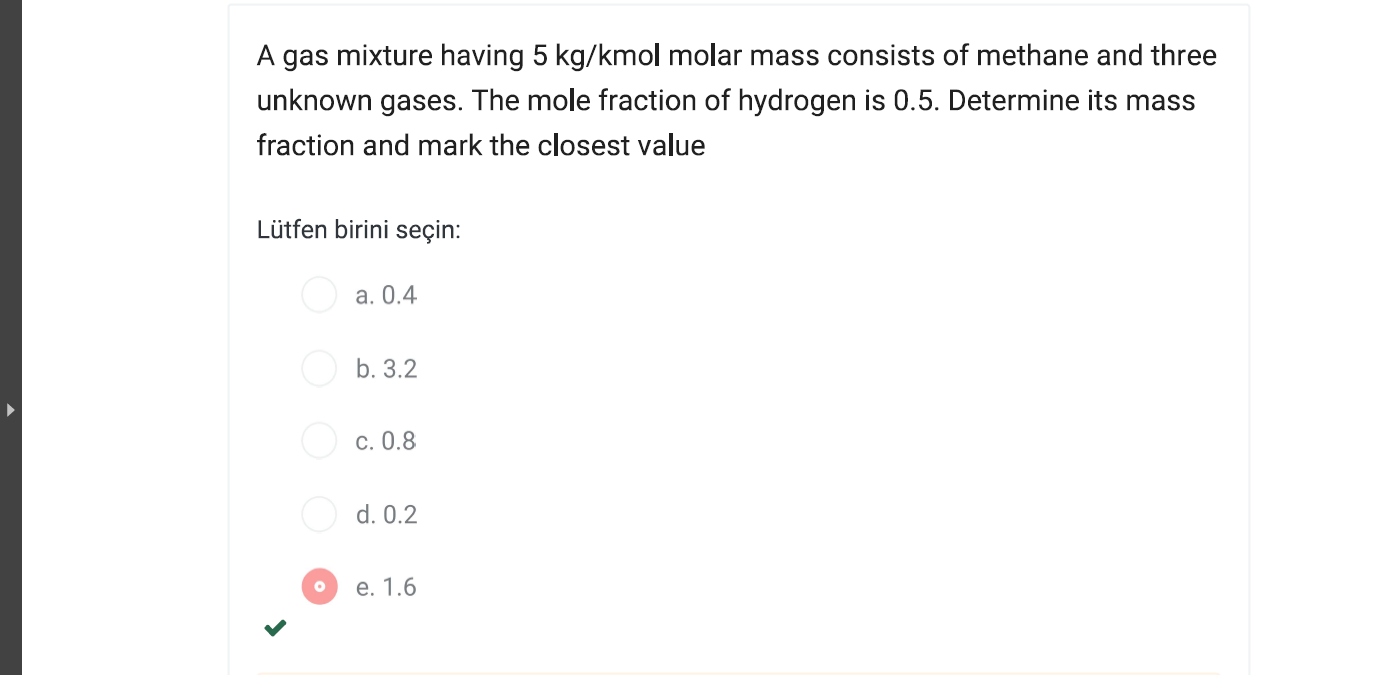 Solved A gas mixture having 5 kg/kmol molar mass consists of | Chegg.com