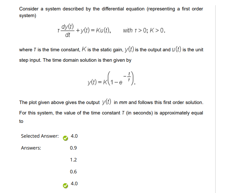 Solved Consider a system described by the differential | Chegg.com