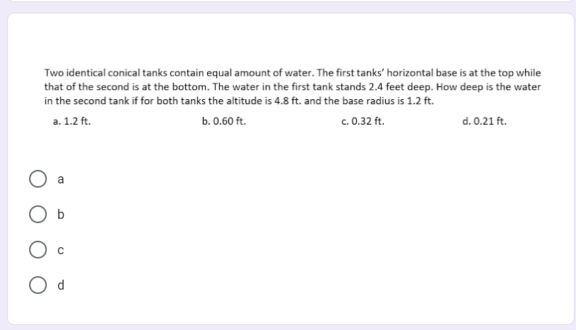 Solved Two identical conical tanks contain equal amount of | Chegg.com
