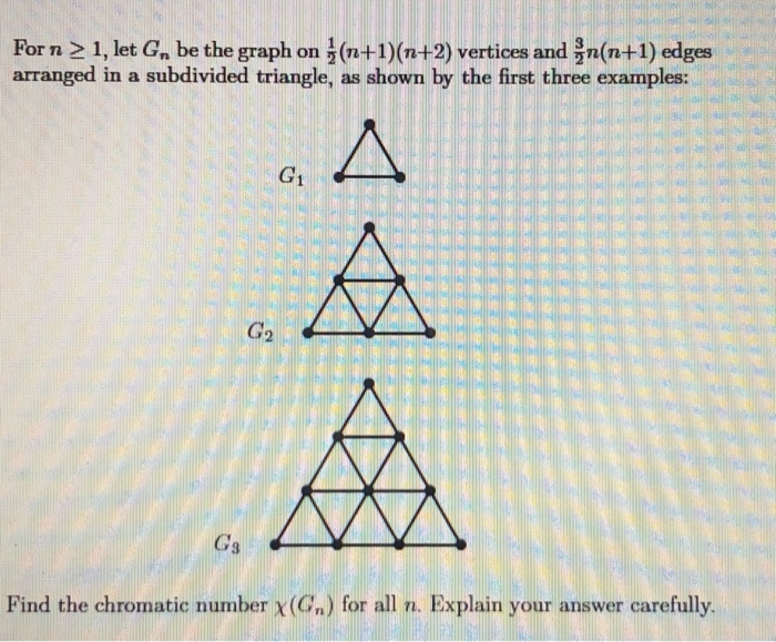 Solved For n > 1, let G, be the graph on ? (n+ 1)(n+2) | Chegg.com