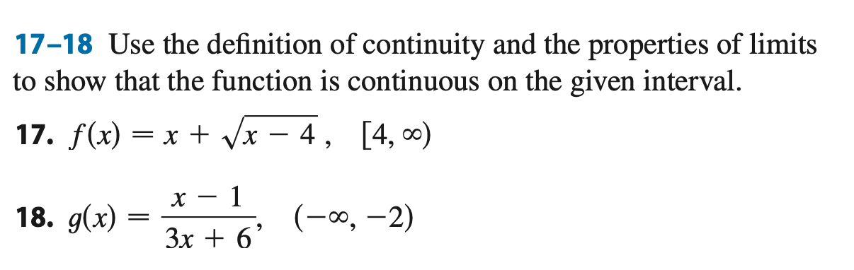 Solved 18 ﻿Use the definition of continuity and the | Chegg.com