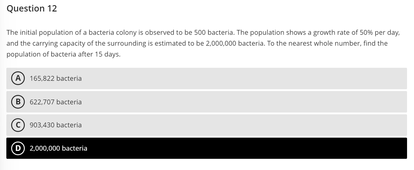 Solved The initial population of a bacteria colony is | Chegg.com