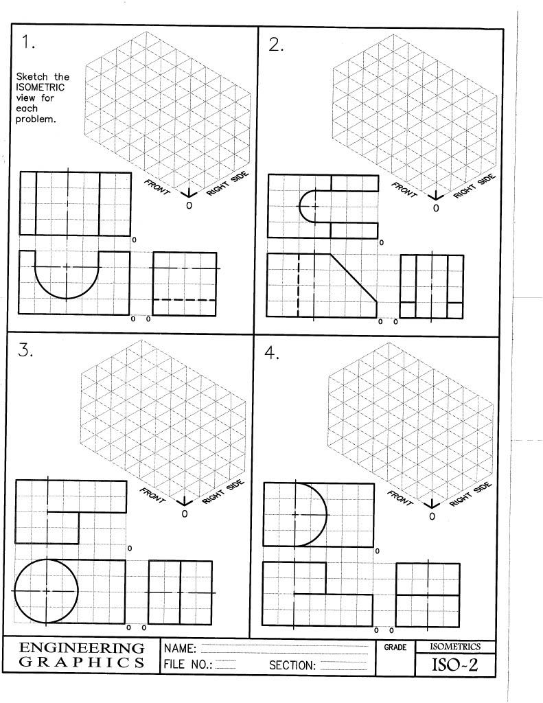 Solved Open the "Isometric_Assignment 1" file below Draw | Chegg.com