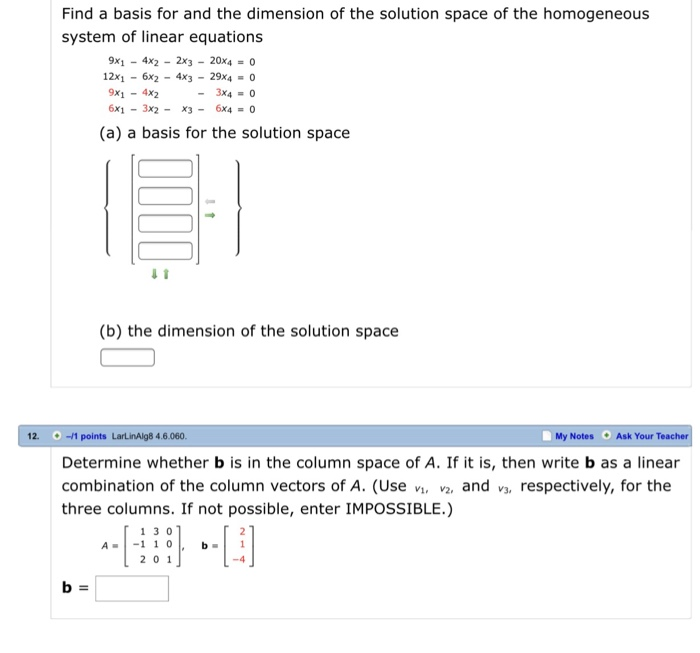Solved Find a basis for and the dimension of the solution | Chegg.com