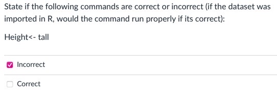 Solved State if the following commands are correct or | Chegg.com