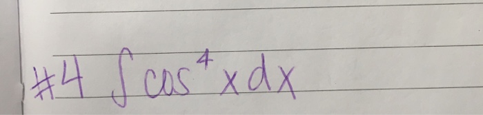 Solved integral cos^4 x dx | Chegg.com
