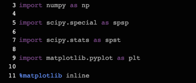 3 Import Numpy As Np 5 Import Scipyspecial As Spsp 7 