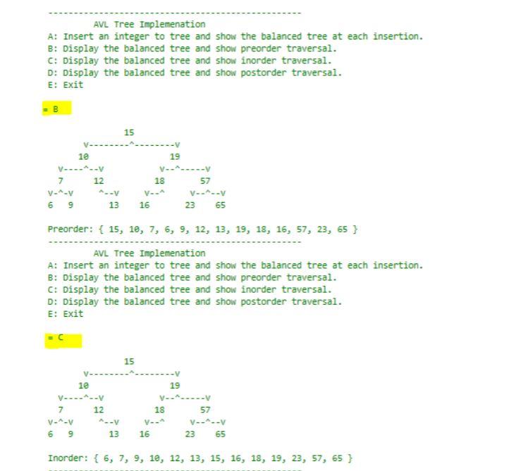 Solved AVL Tree Implementation program Important note: You | Chegg.com