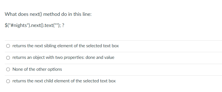 Solved What does next() method do in this line: | Chegg.com
