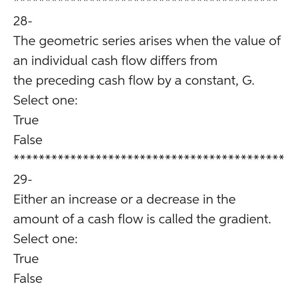 Solved 28- The geometric series arises when the value of an | Chegg.com