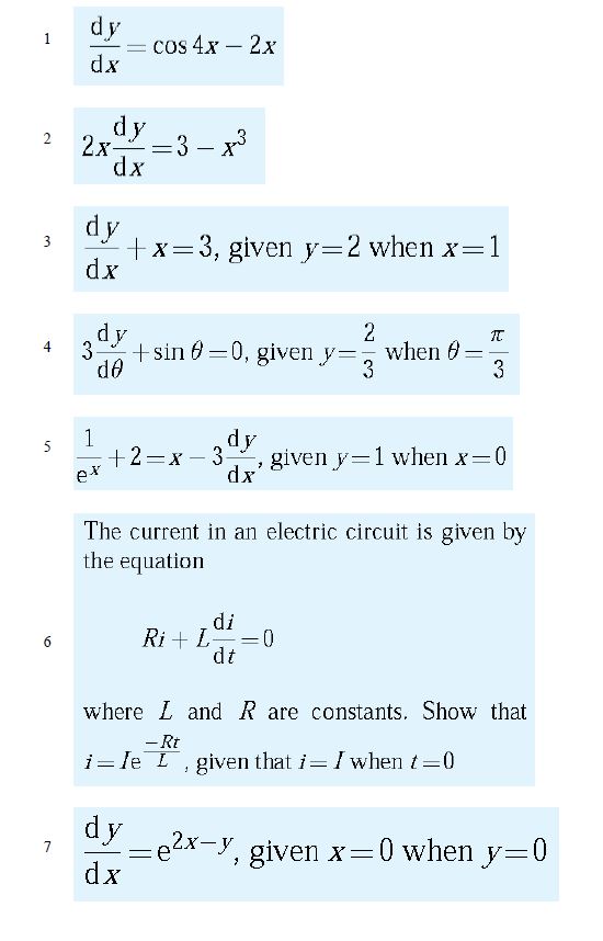 Solved 1,dy(d)x=cos4x-2x2,2xdy(d)x=3-x33dy(d)x+x=3, ﻿given | Chegg.com