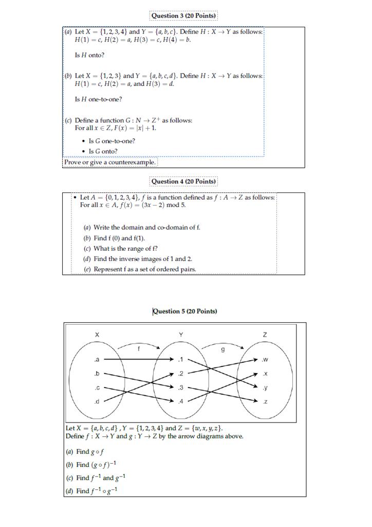 Solved Question 3 (20 Points) (a) Let X = {1,2,3,4} and Y = | Chegg.com