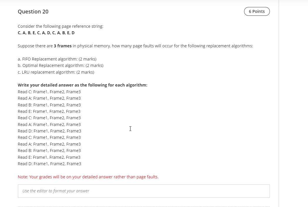 Solved Question 20 6 Points Consider the following page | Chegg.com