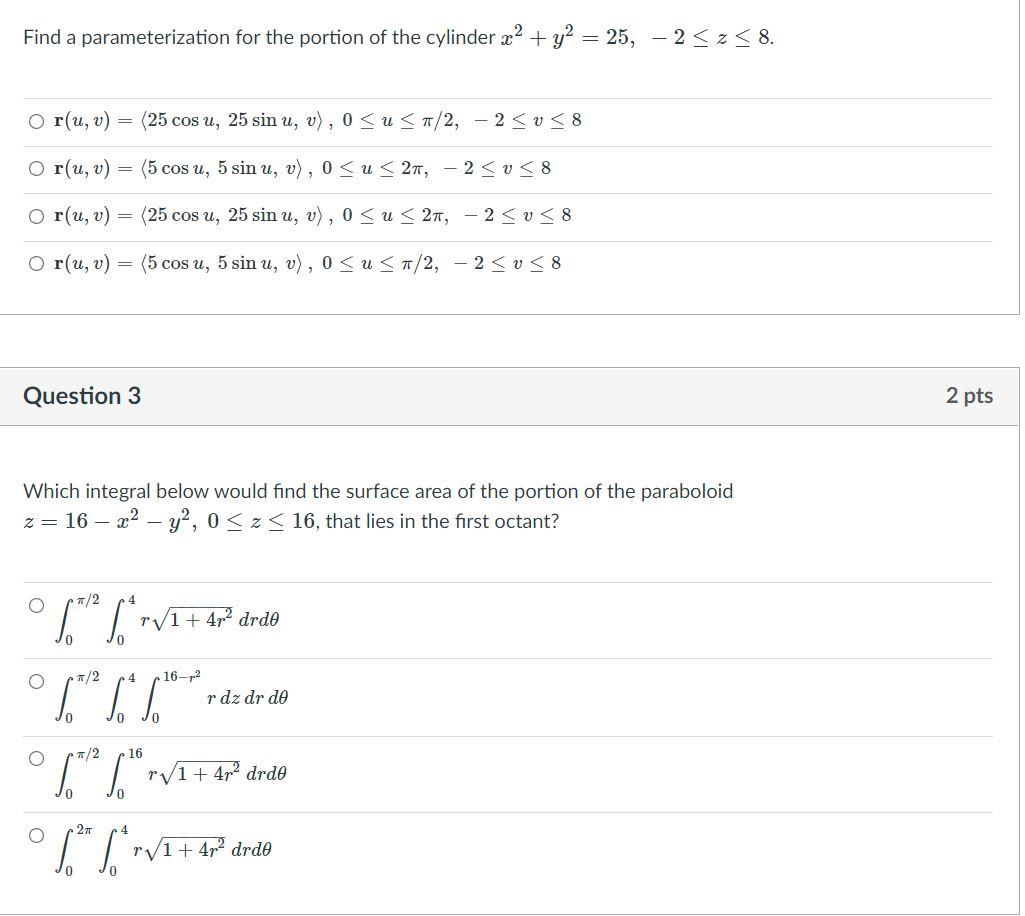Solved Find a parameterization for the portion of the | Chegg.com