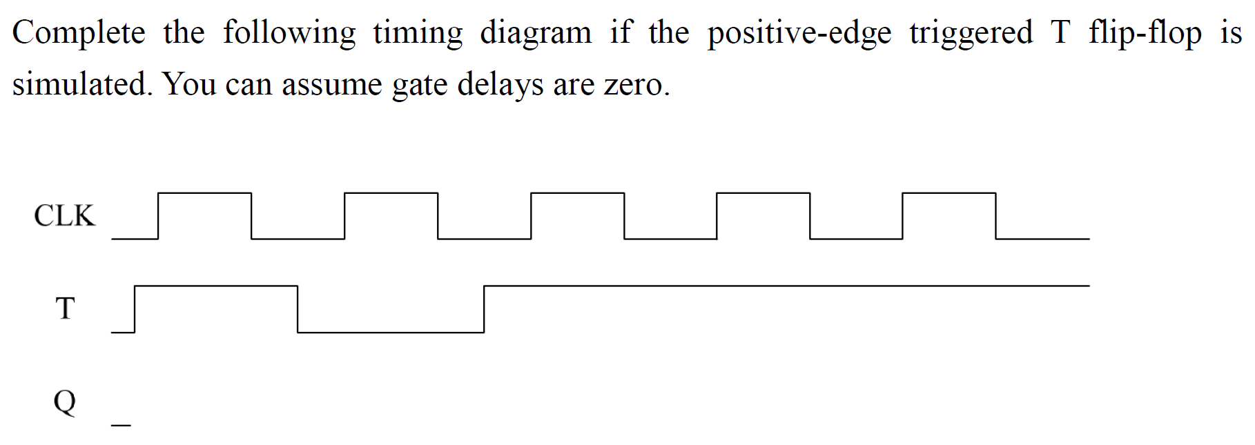 Solved Complete the following timing diagram if the | Chegg.com