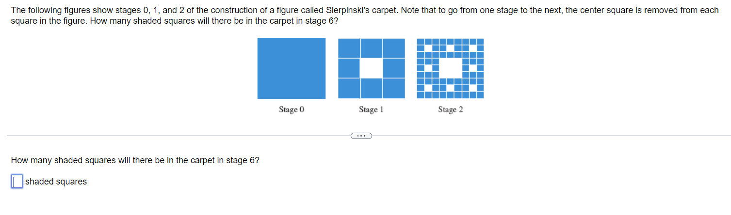 Solved How many shaded squares will there be in the carpet | Chegg.com