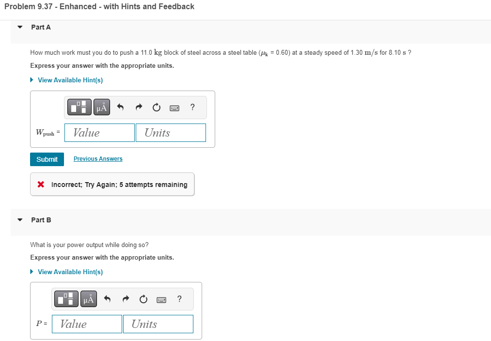 Solved How much work must you do to push a 11.0 kg block of | Chegg.com