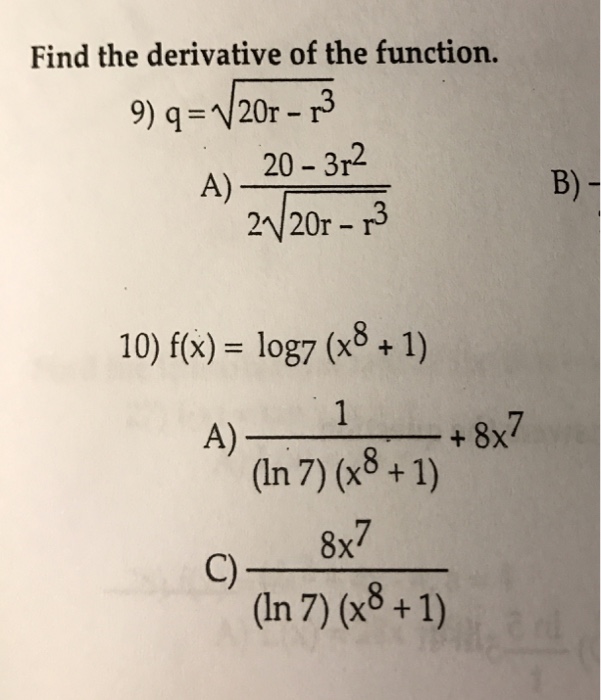 Solved Find the derivative of the function. q = Squareroot | Chegg.com