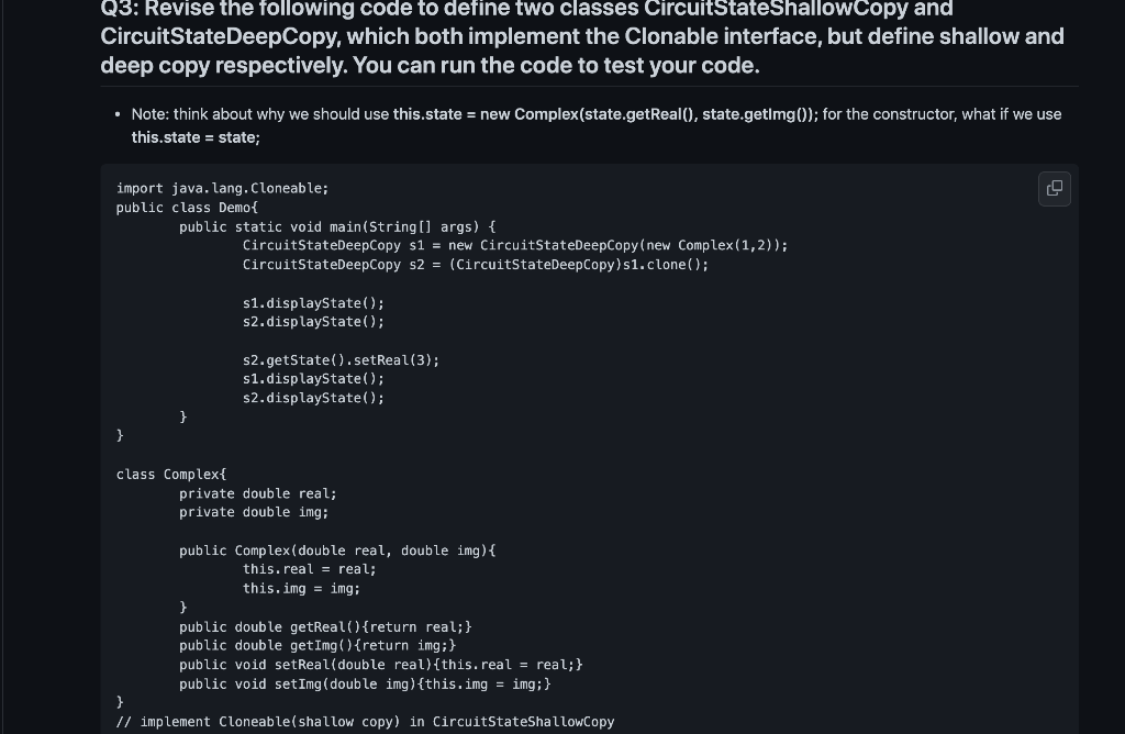 Solved Q3: Revise the following code to define two classes | Chegg.com