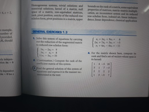 Solved Homogeneous systems. trivial solutions and nontrivial | Chegg.com