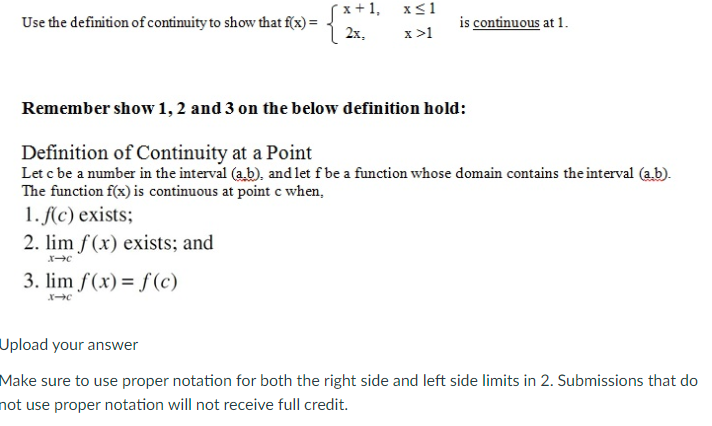 Solved Use the definition of continuity to show that | Chegg.com