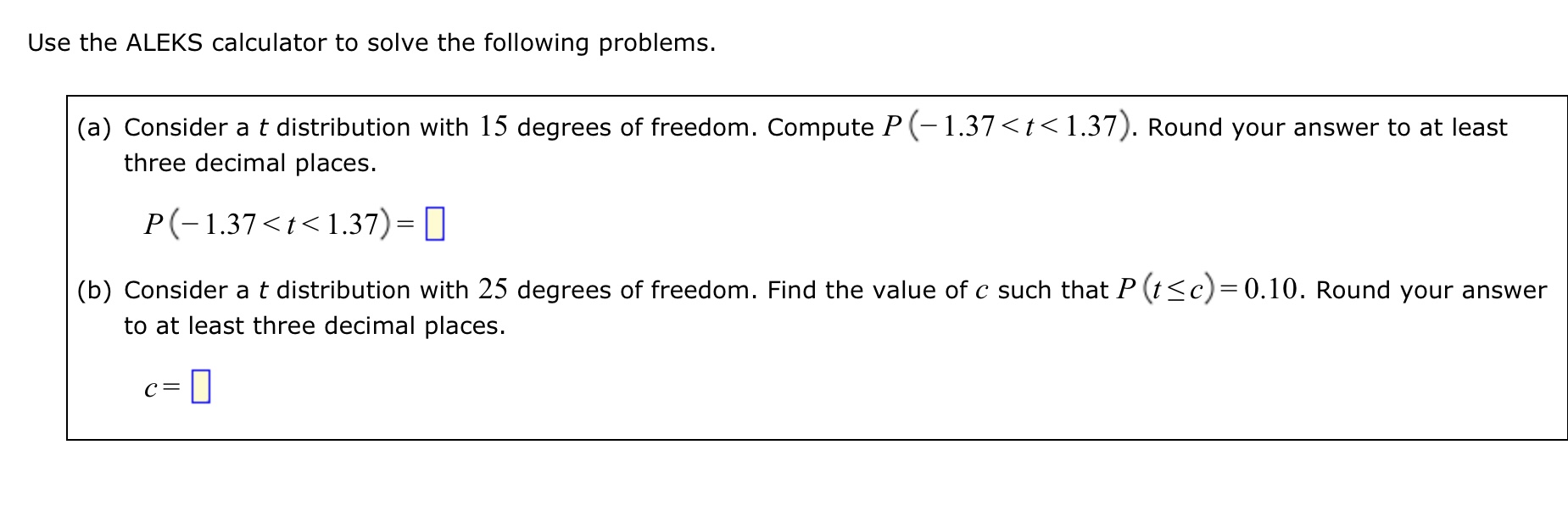 Solved Use the ALEKS calculator to solve the following | Chegg.com