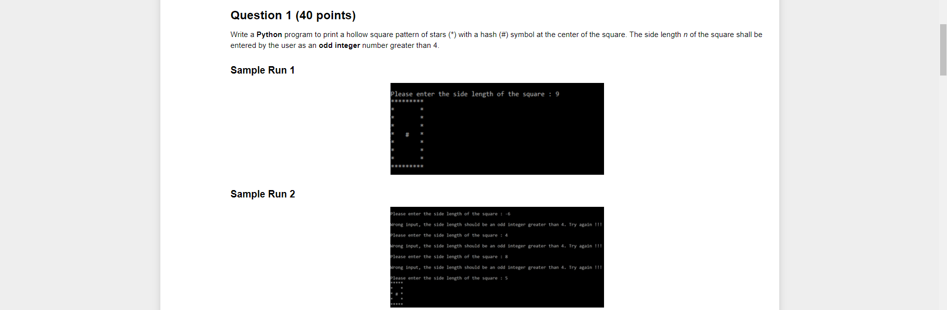 Solved Question 1 (40 points) Write a Python program to | Chegg.com