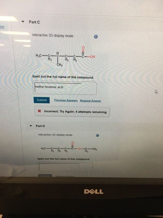 Solved Part C ble Interactive 3D display mode 0 H2 H2 | Chegg.com