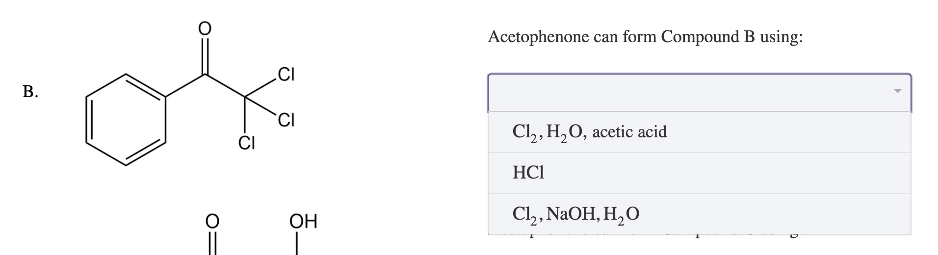 Solved Identify the reagent that can convert acetophenone | Chegg.com