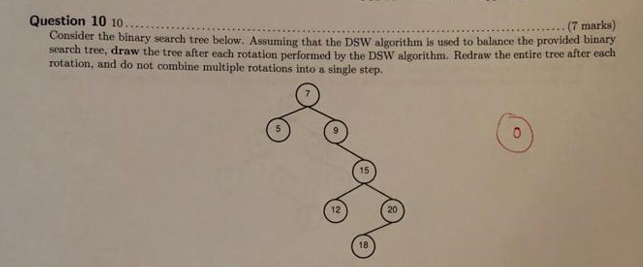 Solved Question 1010 . (7 marks) Consider the binary search | Chegg.com