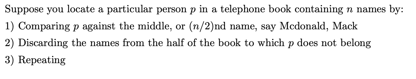 Solved Suppose you locate a particular person p in a | Chegg.com