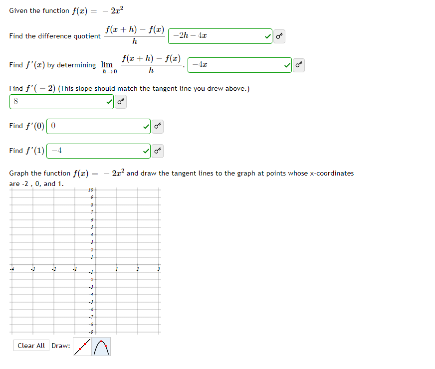 Solved Given the function f(x)=−2x2 Find the difference | Chegg.com