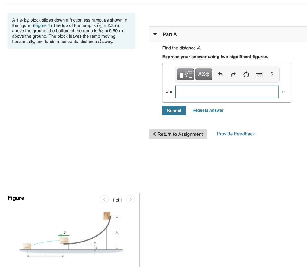 Solved A 1.9-kg block slides down a frictionless ramp, as | Chegg.com