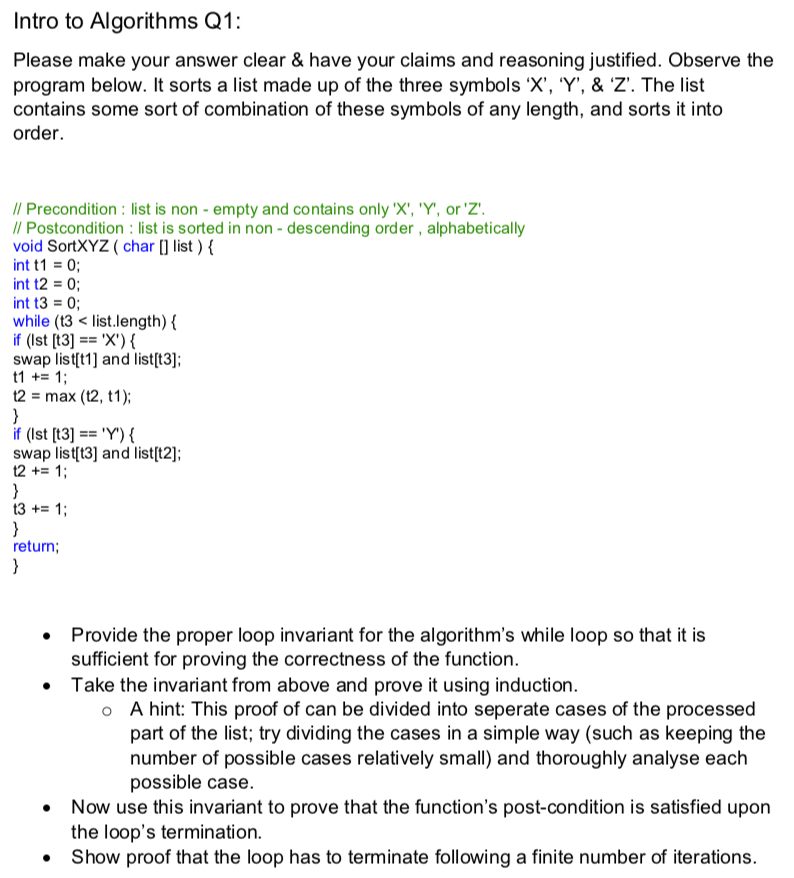 Intro to Algorithms Q1: Please make your answer clear | Chegg.com