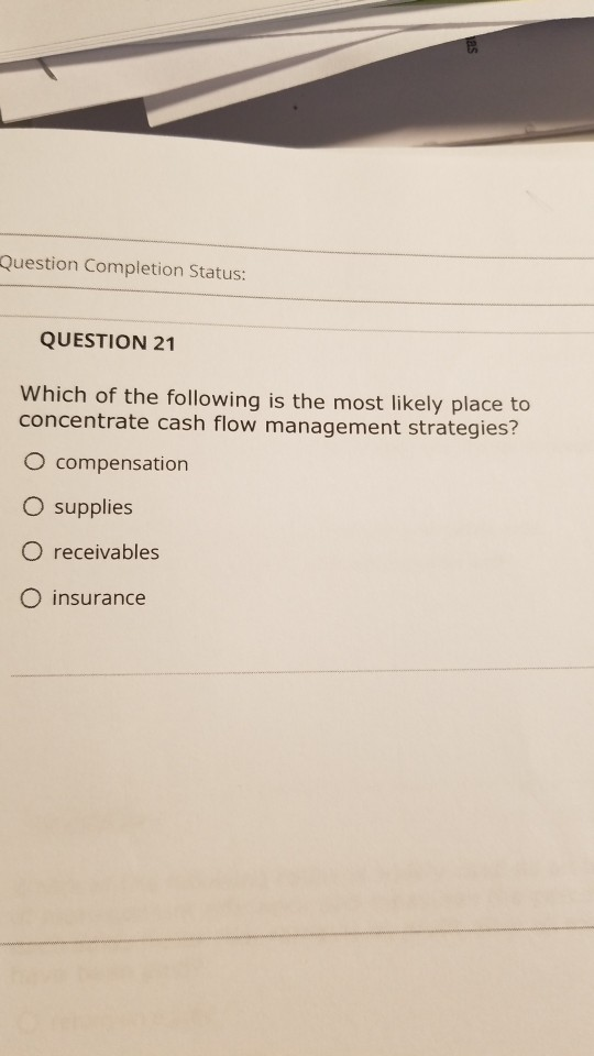 Solved Question Completion Status: QUESTION 21 Which of the | Chegg.com