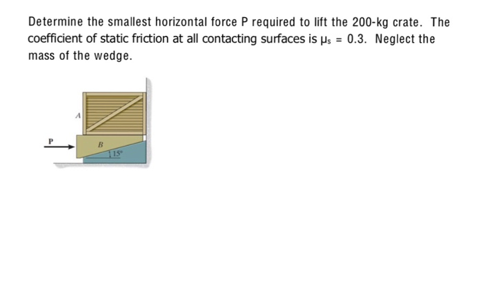 Solved Determine the smallest horizontal force P required to | Chegg.com