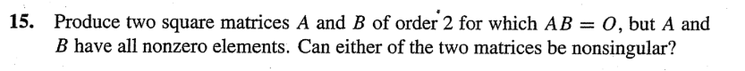 Produce two square matrices A and B ﻿of order 2 ﻿for | Chegg.com